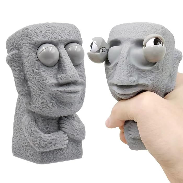 Buy Moai Squeeze Toys,Eye Popping Stress Relief Hand Fidget Sensory Toy ...