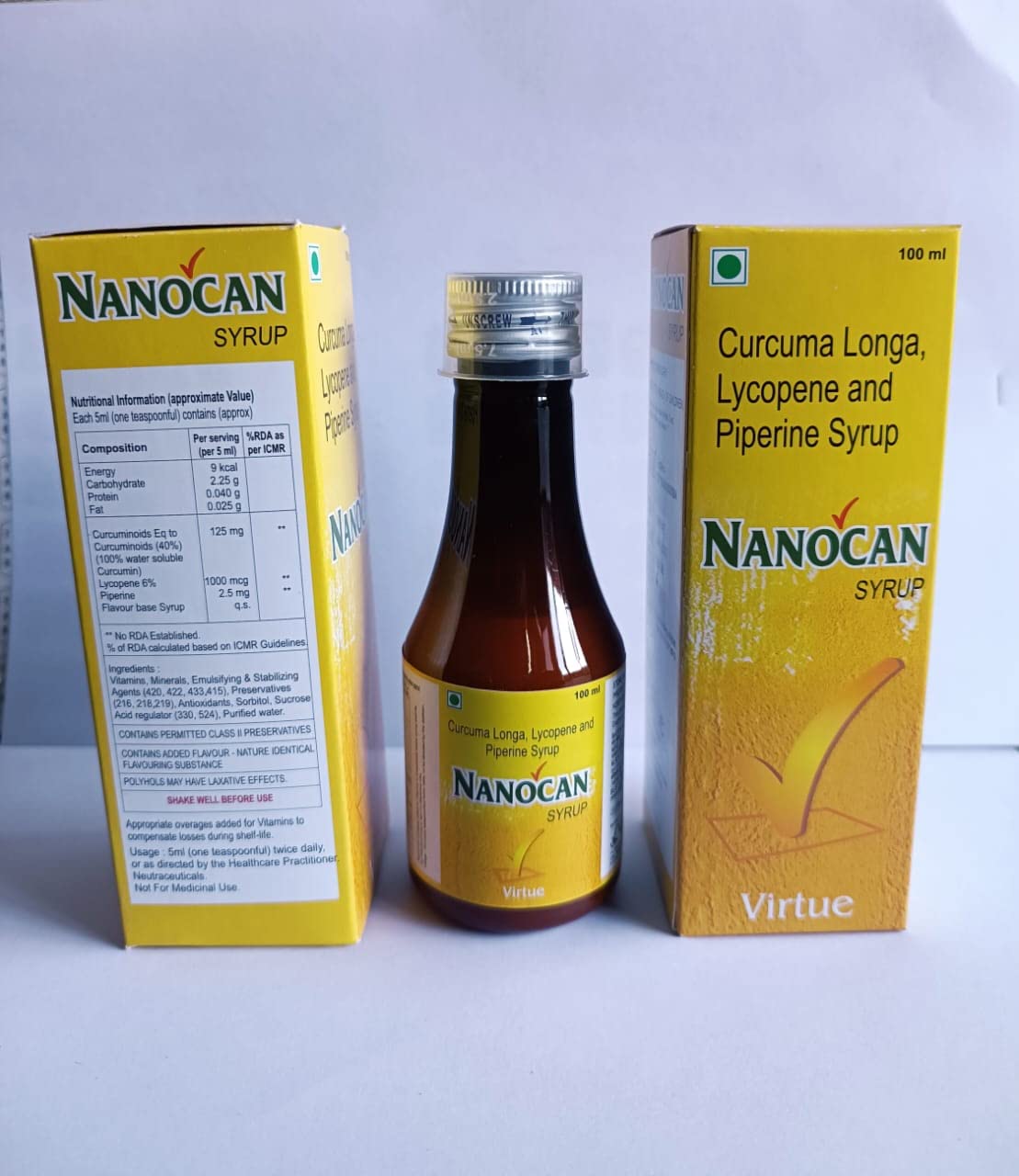 NANO CURCUMIN SYRUP CURCUMA LONGA, LYCOPENE, PIPERINE 100 ML. : Amazon ...