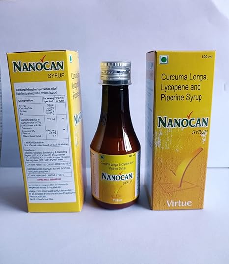 NANO CURCUMIN SYRUP CURCUMA LONGA, LYCOPENE, PIPERINE 100 ML. : Amazon ...
