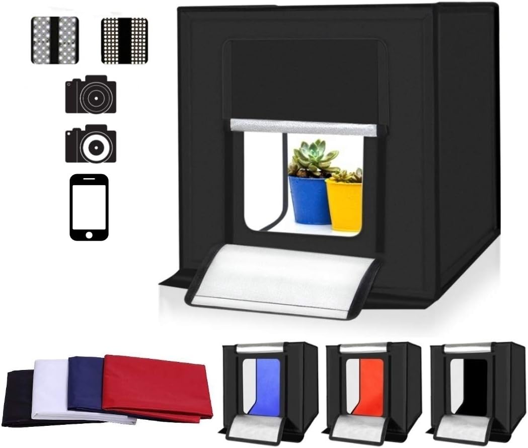 VTS 50x50 cm LED Tent Light Cube Diffusion Soft Box Kit with 4 Colors ...