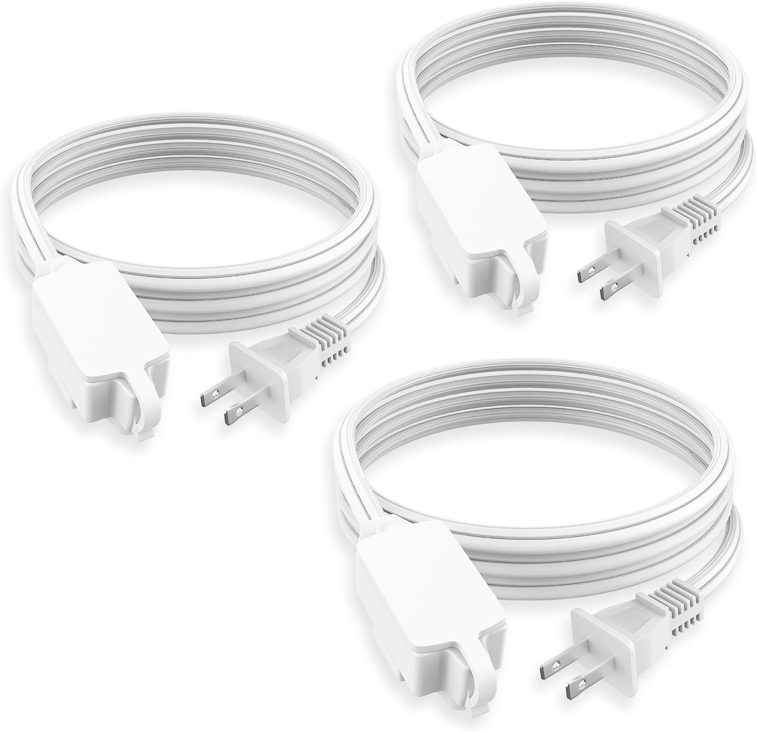 Amazon.com: PLUGTUL Indoor Extension Cord 10 FT, 2 Prong White ...