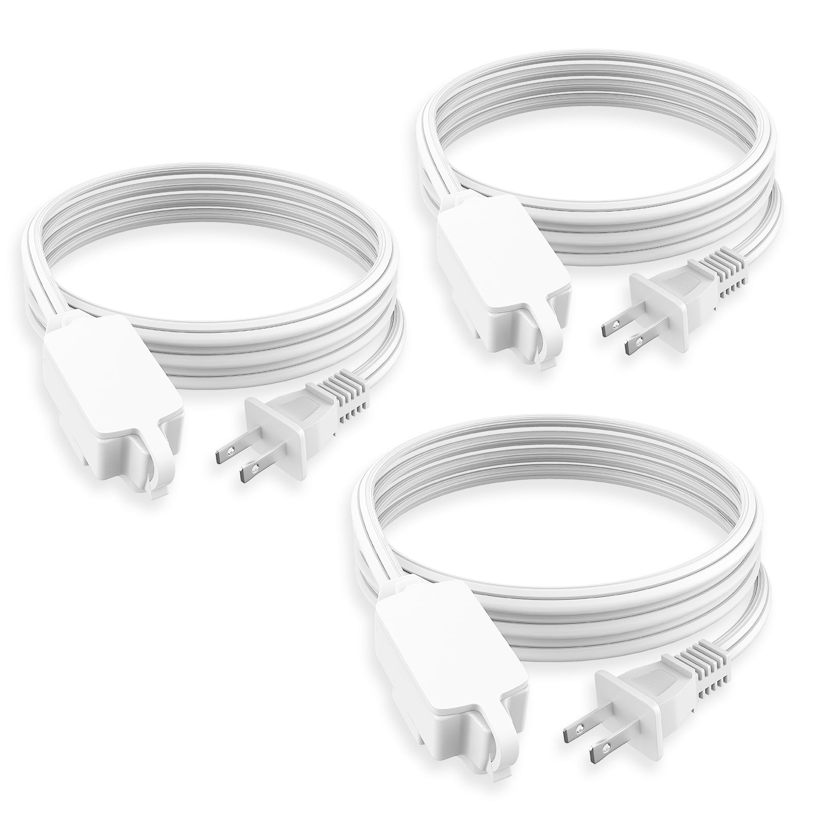 Amazon.com: PLUGTUL Indoor Extension Cord 10 FT, 2 Prong White ...