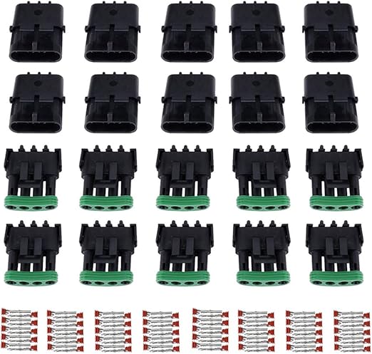 Amazon.com: MUYI 10 Kit 4 Pin Way Waterproof Electrical Connector 2.5mm ...