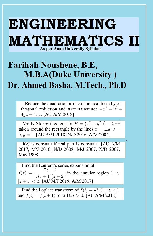 Engineering Mathematics II eBook : Noushene, Farihah, Basha, Ahmed ...