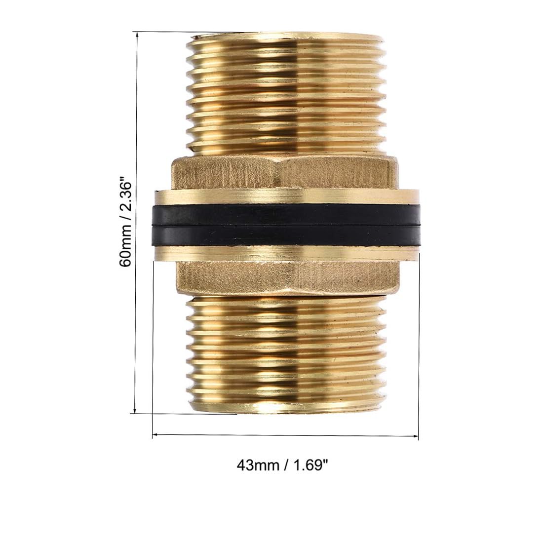 MACHSWON Bulkhead Fitting, G1 Male, Tube Adaptor Connector Hose Fitting ...