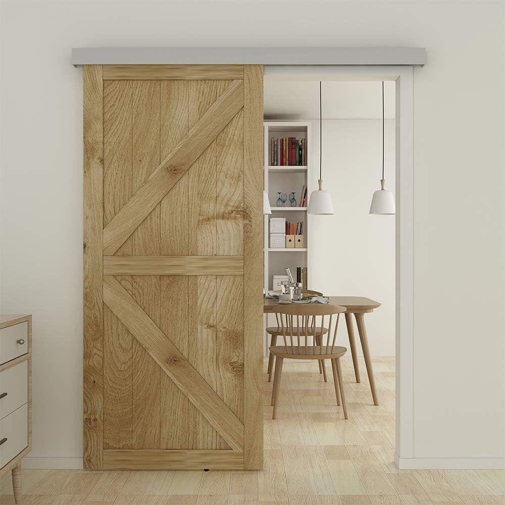 Jubest 6ft Sliding Barn Door Hardware Kit Aluminium Alloy Box ...