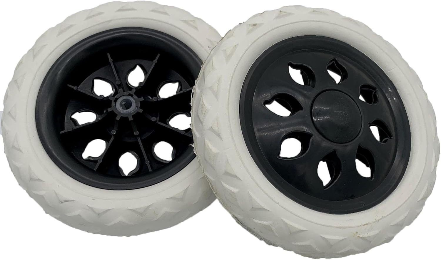 2 x Standard FIT Replacement Shopping Trolley Spare Wheels 1 Pair White ...