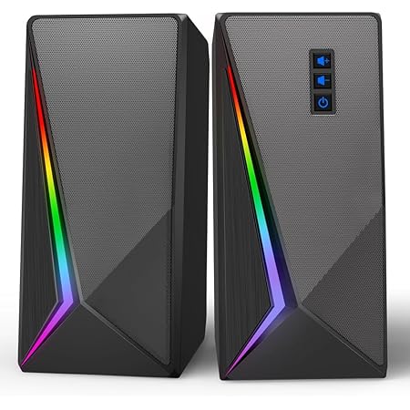 Amazon.com: Computer Speakers, Desktop Speakers with 6 Colorful RGB ...