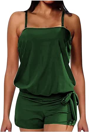 Women's Plus Size 2-Piece Blouson Swim Set, Two Piece Tankini Swimsuit ...