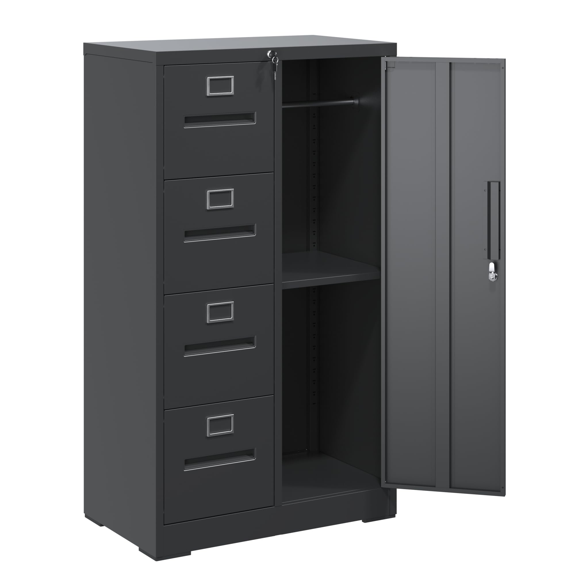 Amazon.com: FLIXELIO 4 Drawer File Cabinet with Lock and 1 Locker for ...