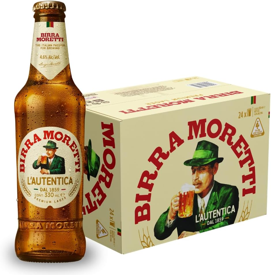 Birra Moretti Premium Lager 330ml 24 Bottles (4 x 6 Pack) : Amazon.com ...
