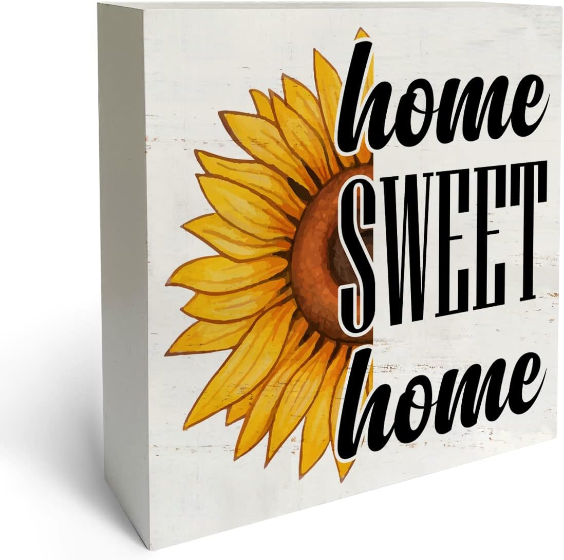 Amazon.com: Farmhouse Style Home Sweet Home Box Sign Wood Desk Sign ...