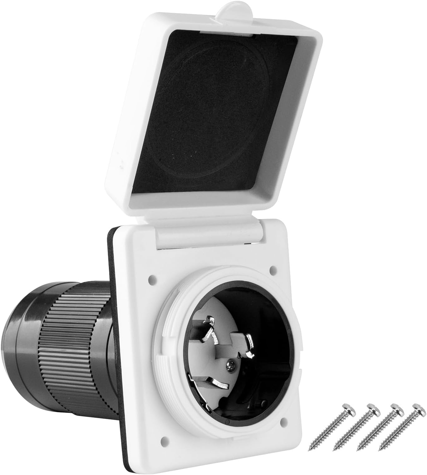 Amazon.com: Ficstar 50 AMP Twist Lock RV Shore Power Inlet 125V/250V ...