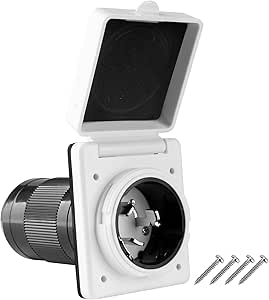 Amazon.com: Ficstar 50 AMP Twist Lock RV Shore Power Inlet 125V/250V ...