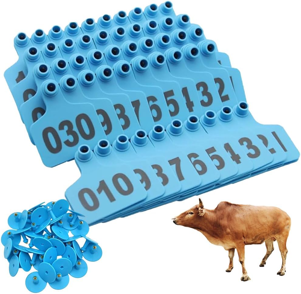 Amazon.com: NXLXQ Cow Ear Tags Cattle Ear Tags Plastic Ear Tags Animal ...