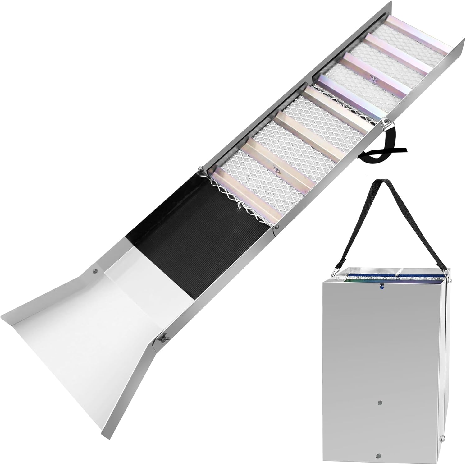 Amazon.com: Pftjujudan 50" Folding Aluminum Alloy Sluice Box,Portable ...