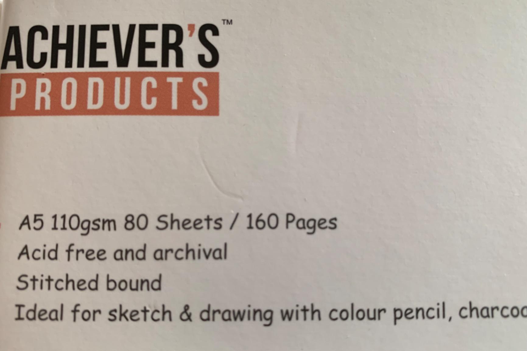 Achievers Products A5 Artist's Sketchbook Wire Bound - 160 GSM (60 ...