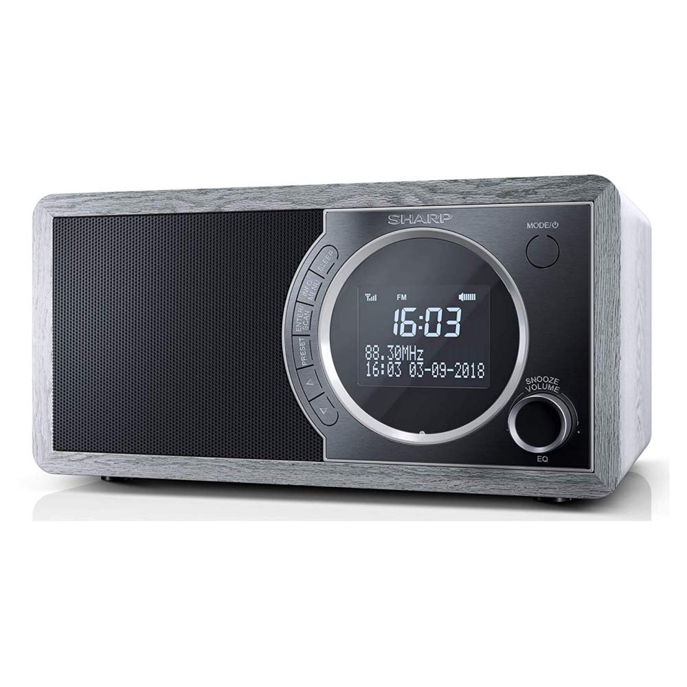 SHARP DR-450(GR) 6W DAB+ and FM Digital Radio with Bluetooth, LED ...