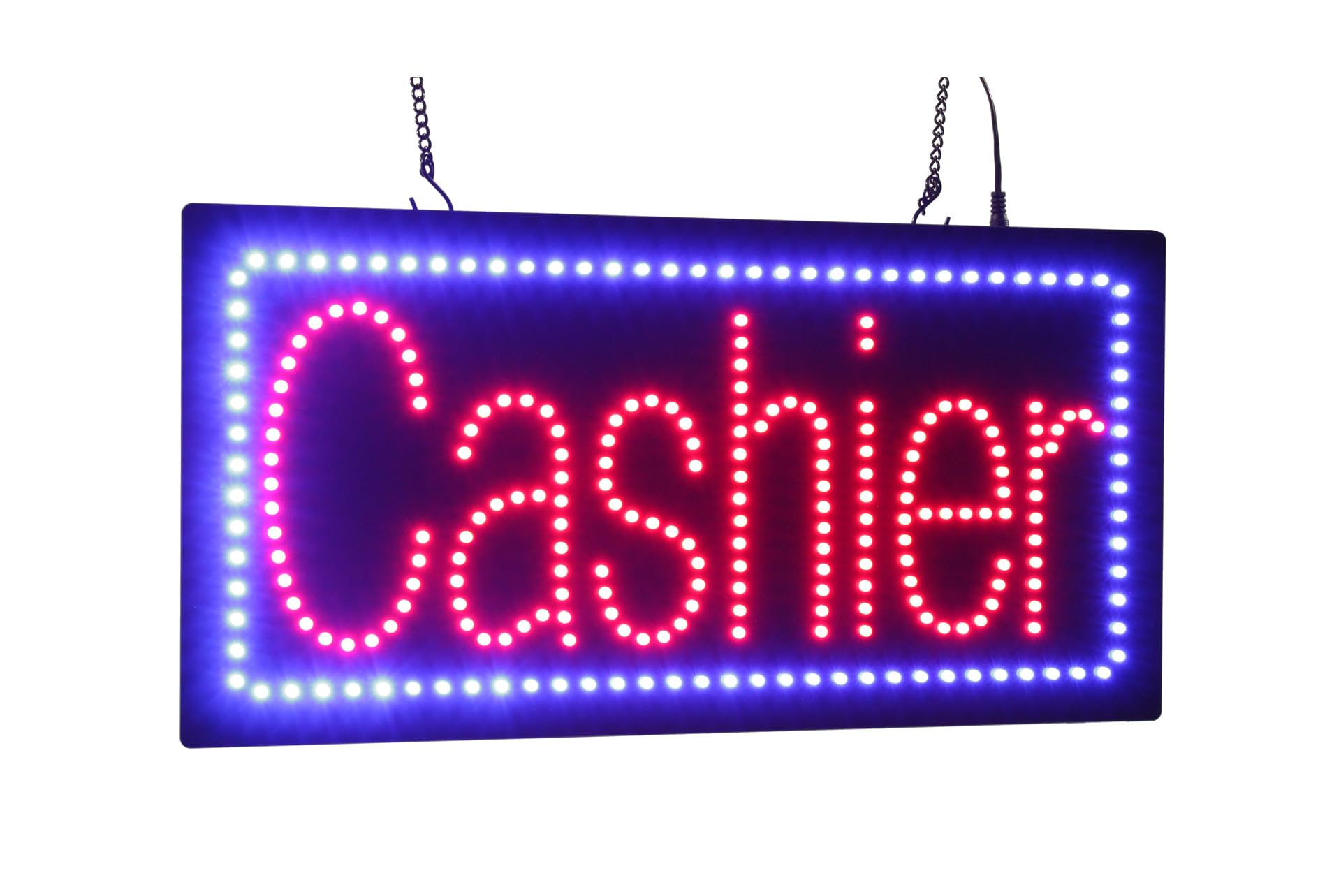 Amazon.com : Cashier Sign, 19"x10", 48x24cm, TOPKING, Signage, LED ...