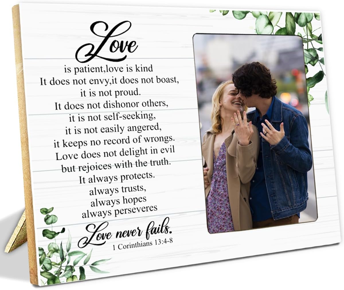 Amazon.com - LNGORUS Love is Patient Love is Kind Bible Verse Wood ...