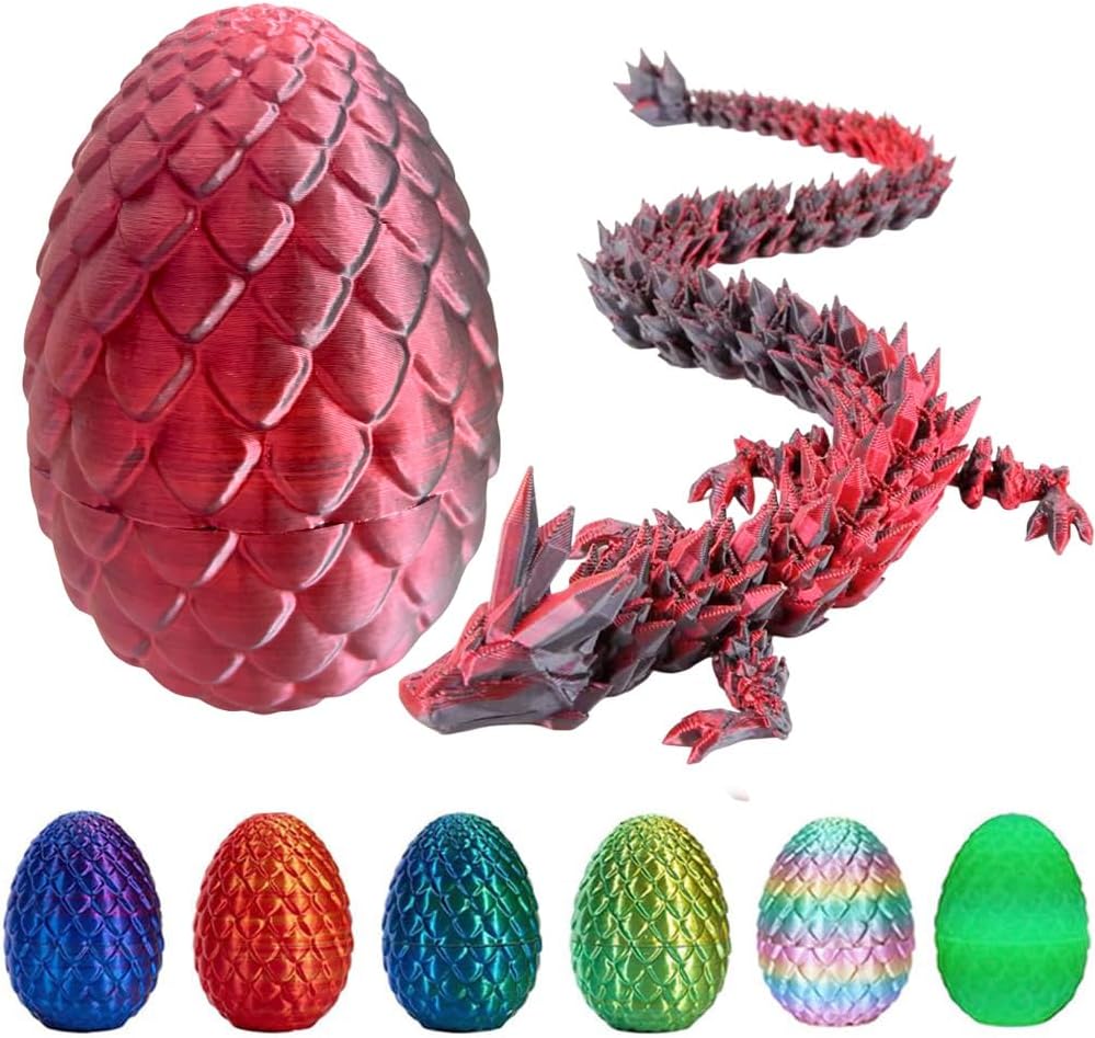 Amazon.com: 3D Printed Dragon Egg, Mystery Crystal Dragon Egg Fidget ...