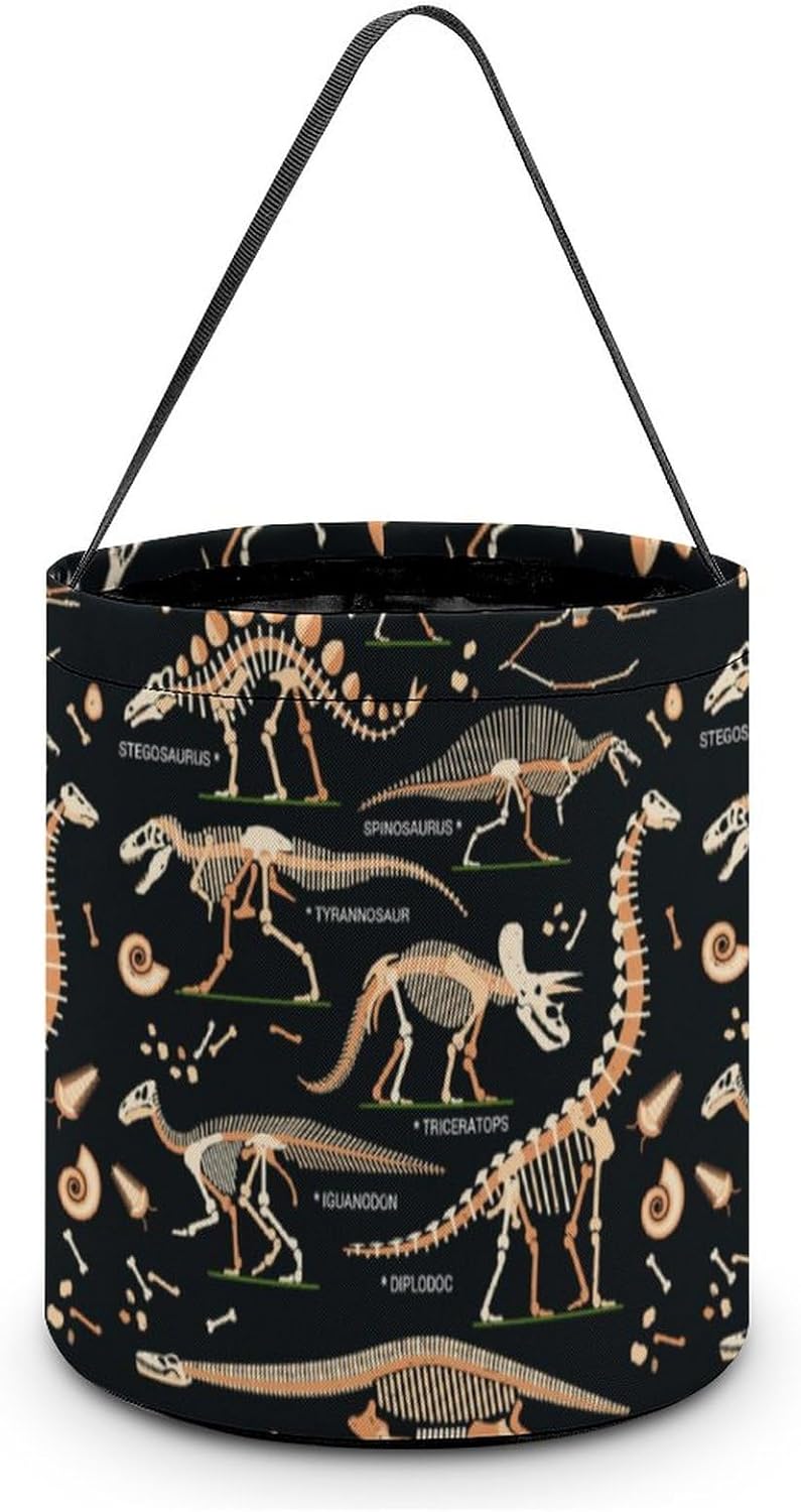 Amazon.com: Skeleton of Dinosaur Funny Halloween Trick Or Treat Tote ...