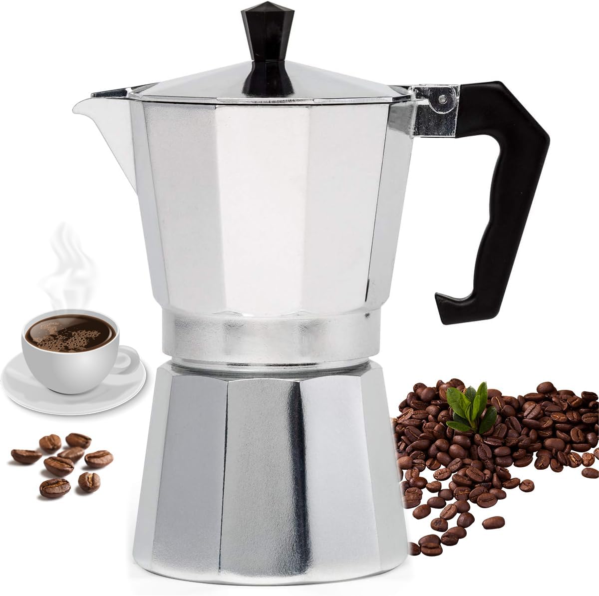 Uplayteck Cafetera Espresso, 9 Tazas 450ML Cafetera de Aluminio ...