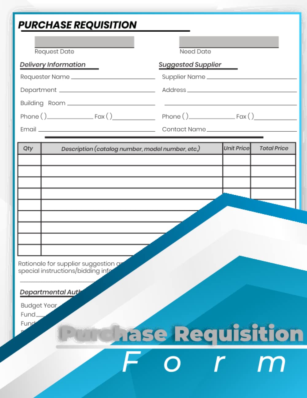 Purchase Requisition Form Book: Purchase Request Form, 150 Pages - 75 ...