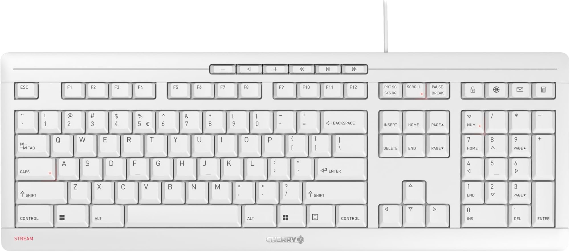 Amazon.com: Cherry KC 6000 Slim Keyboard - USB Interface - English (US) - SX Keyswitch (White ...