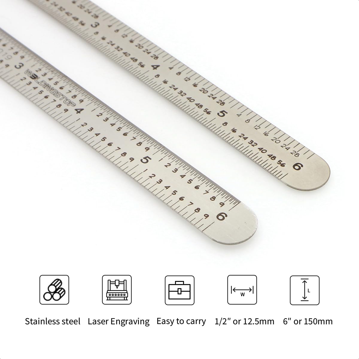 Snapklik.com : 6 In Machinist Ruler Scale 5R 10ths 1/100 1/32 1/64 ...
