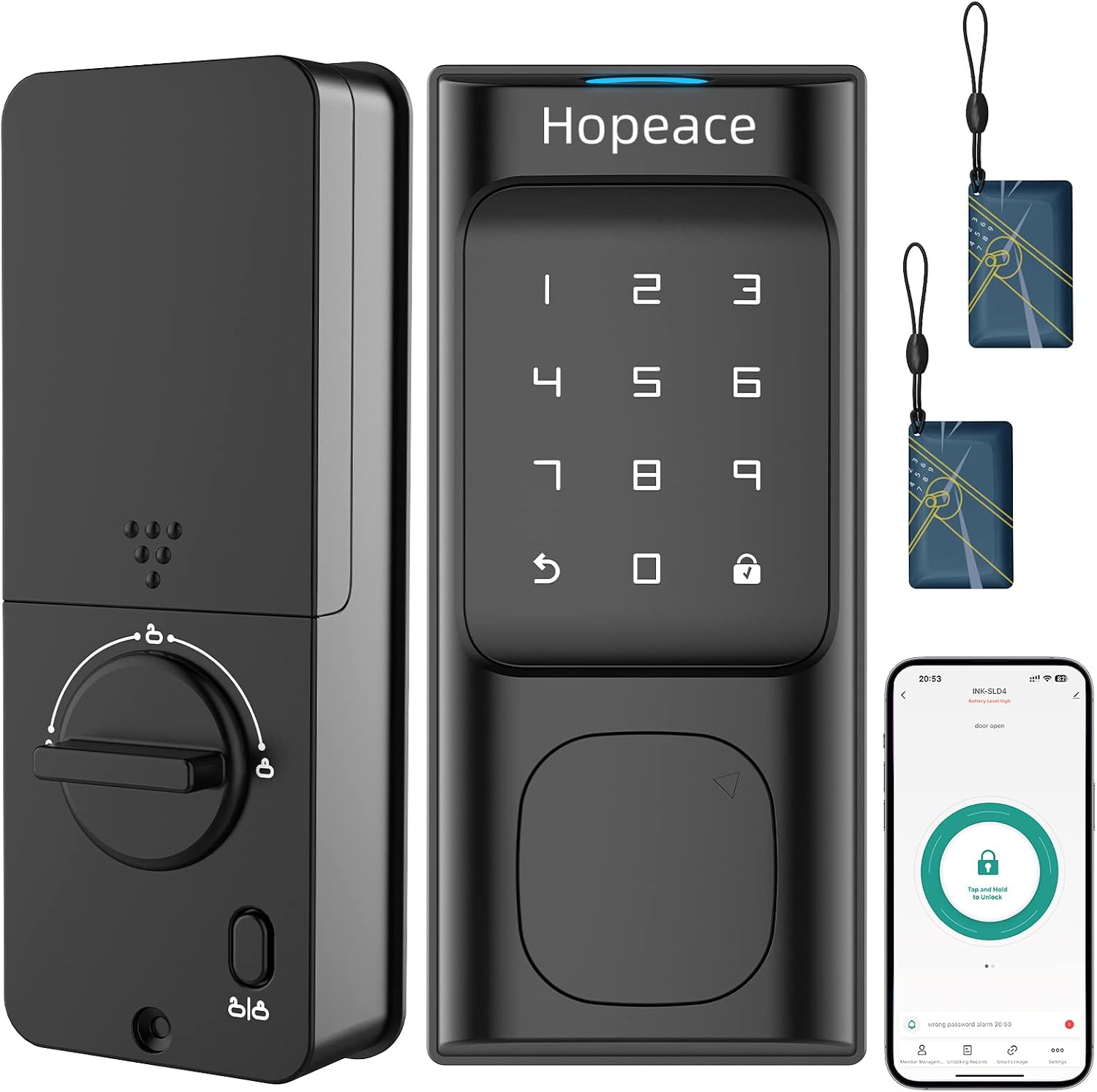 Keyless Entry Door Lock with App Control - Hopeace Fingerprint Door ...