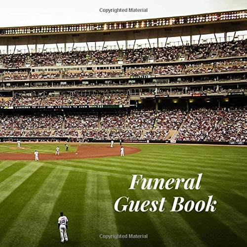 Funeral Guest Book: Baseball Sports Fan Memorial Service Guestbook ...