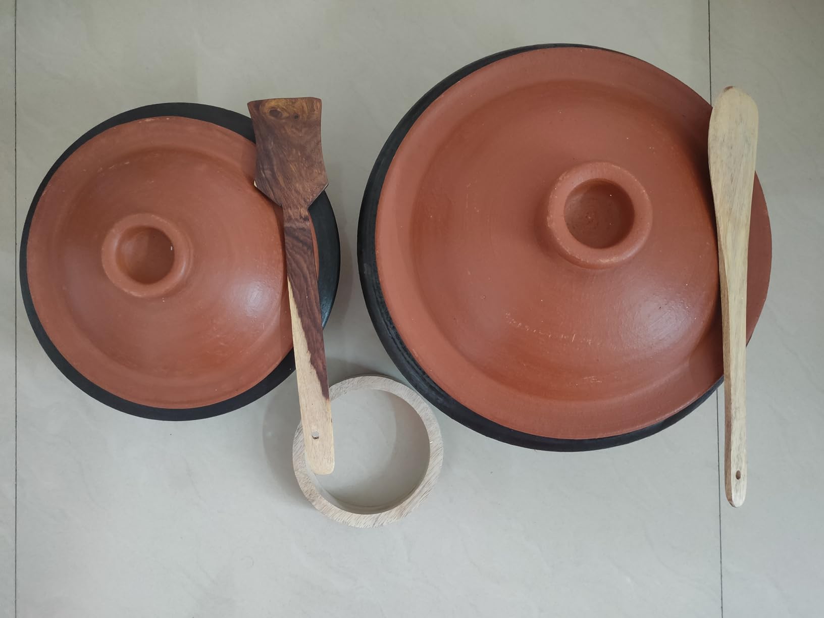 Buy Craftsman Deep Burned Clay Handi/Pot for Cooking and serving Combo ...