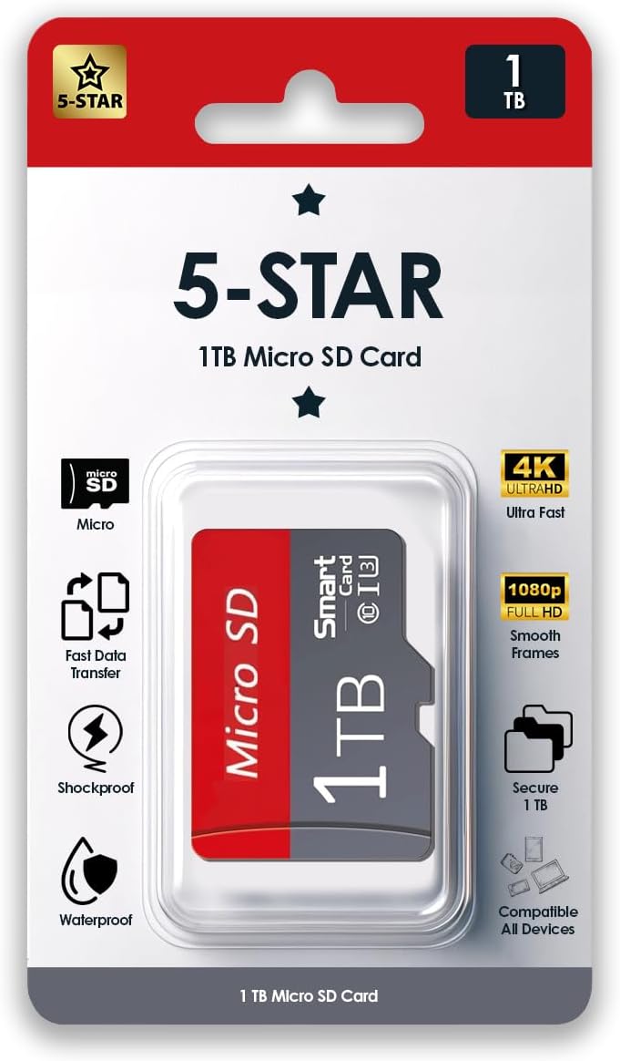 Amazon.com: 5-Star 1TB Micro SD High Speed Memory Card for Car ...