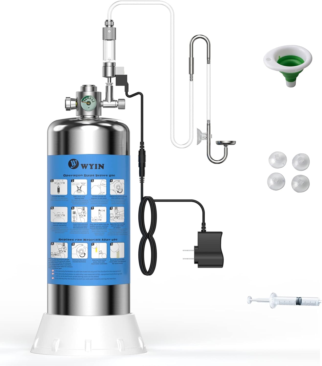 Amazon | 当社はCO2発電機システムに特化したメーカーです。Wyin 4l 水槽 CO2 発電機システム デュアルゲージ表示圧力計付き ...
