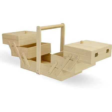 3 Tier Wooden Craft Box | Cantilever Sewing Box | Arts & Crafts Storage ...