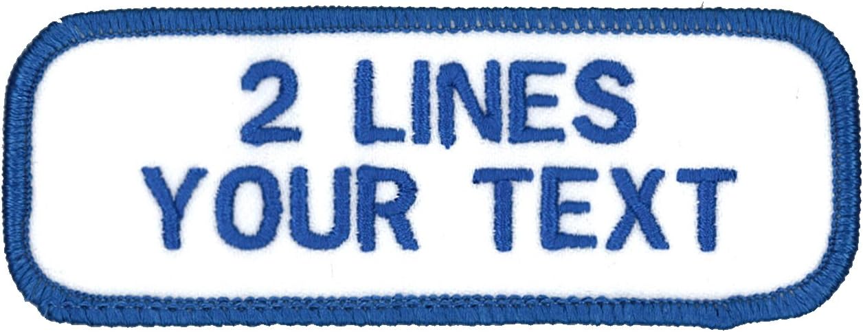 Amazon.com: 2 Line Name Tag-Custom-Embroidered-4 Wide x 1.5 Tall-White ...