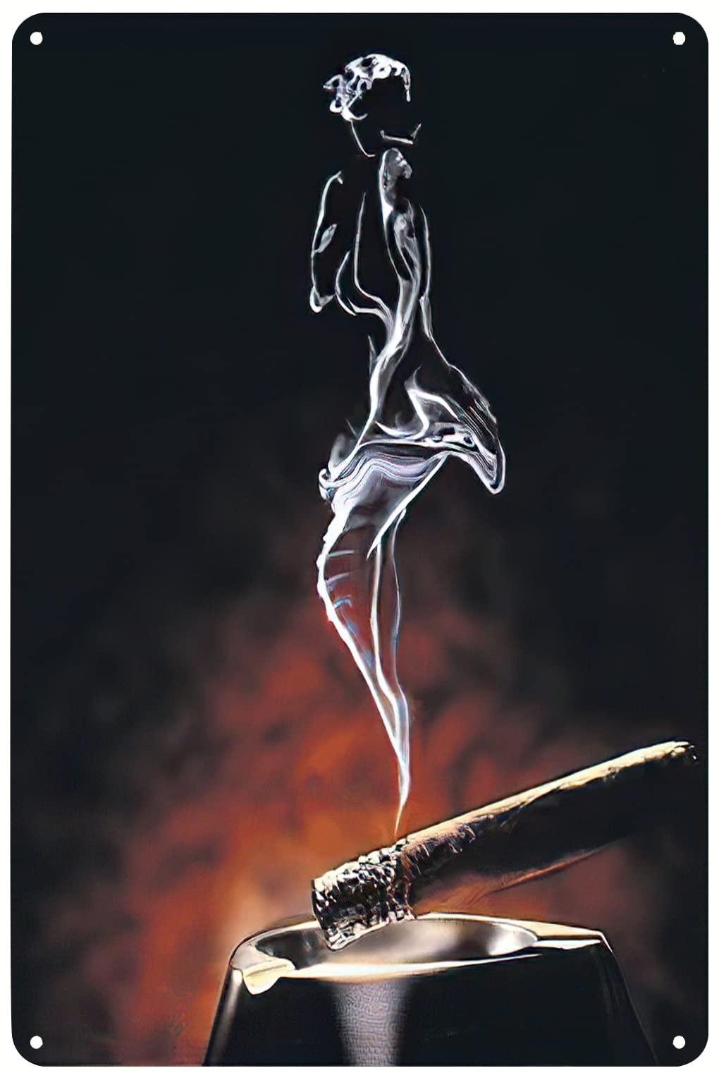 Amazon.com : Vintage Metal Signs Cigar Smoke Pinup Girl Abstract Poster ...