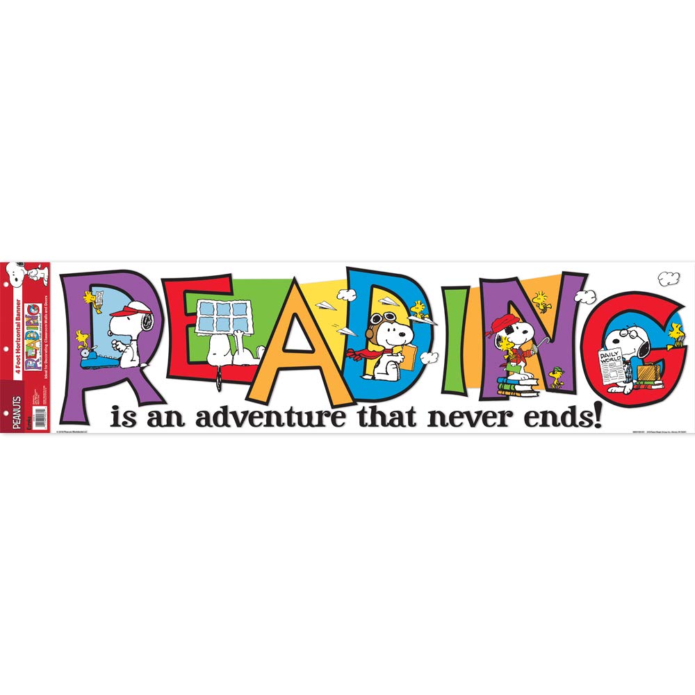 Snapklik.com : Eureka Peanuts Snoopy Reading Is An Adventure Classroom ...
