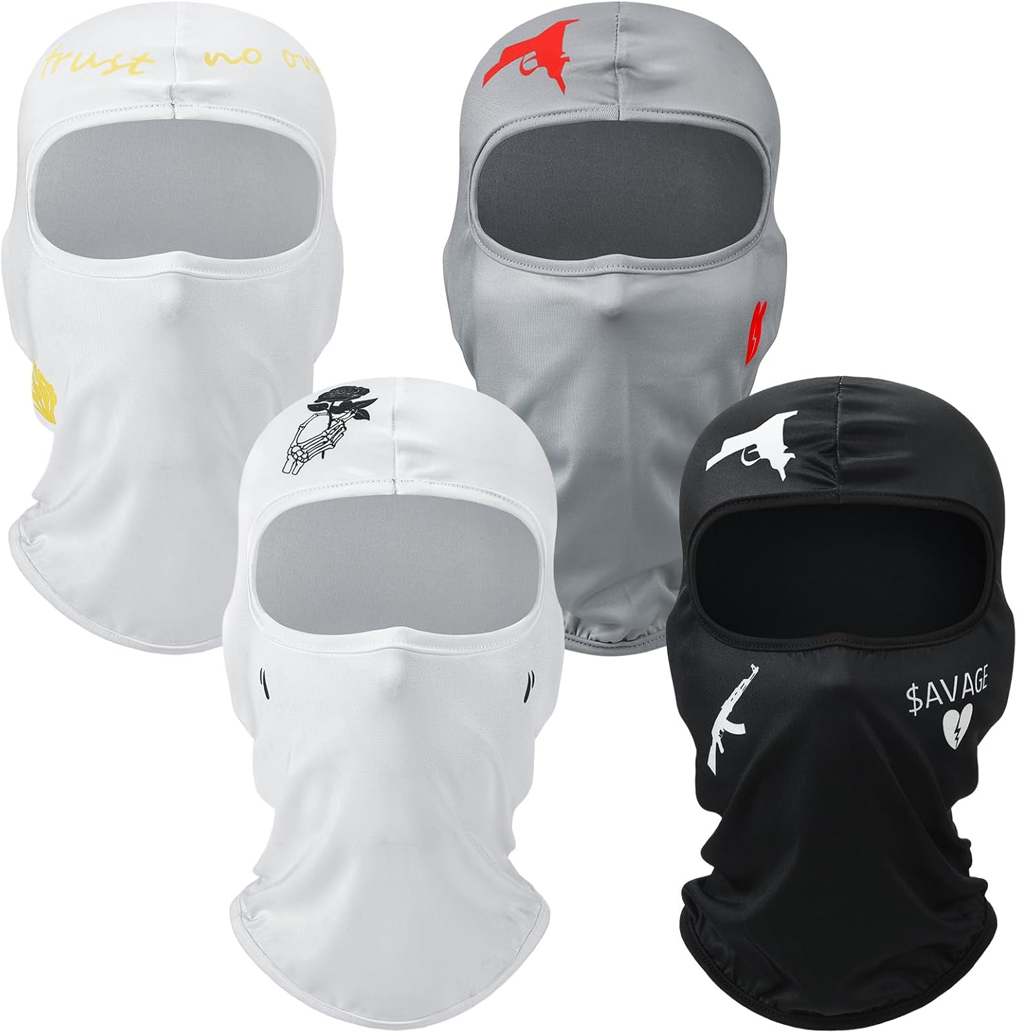 Wesiti 4 Pcs Face Mask Single Hole Ski Mask Knit Cycling Cover Sun ...