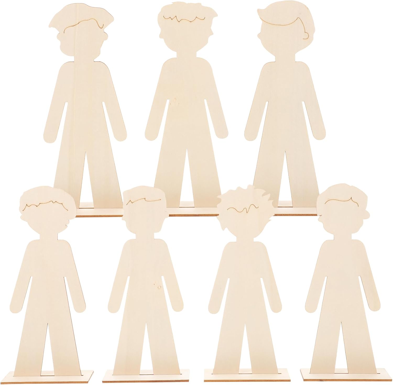 Amazon.com: NUOBESTY Wooden People Cutouts 20pcs Unfinished People ...
