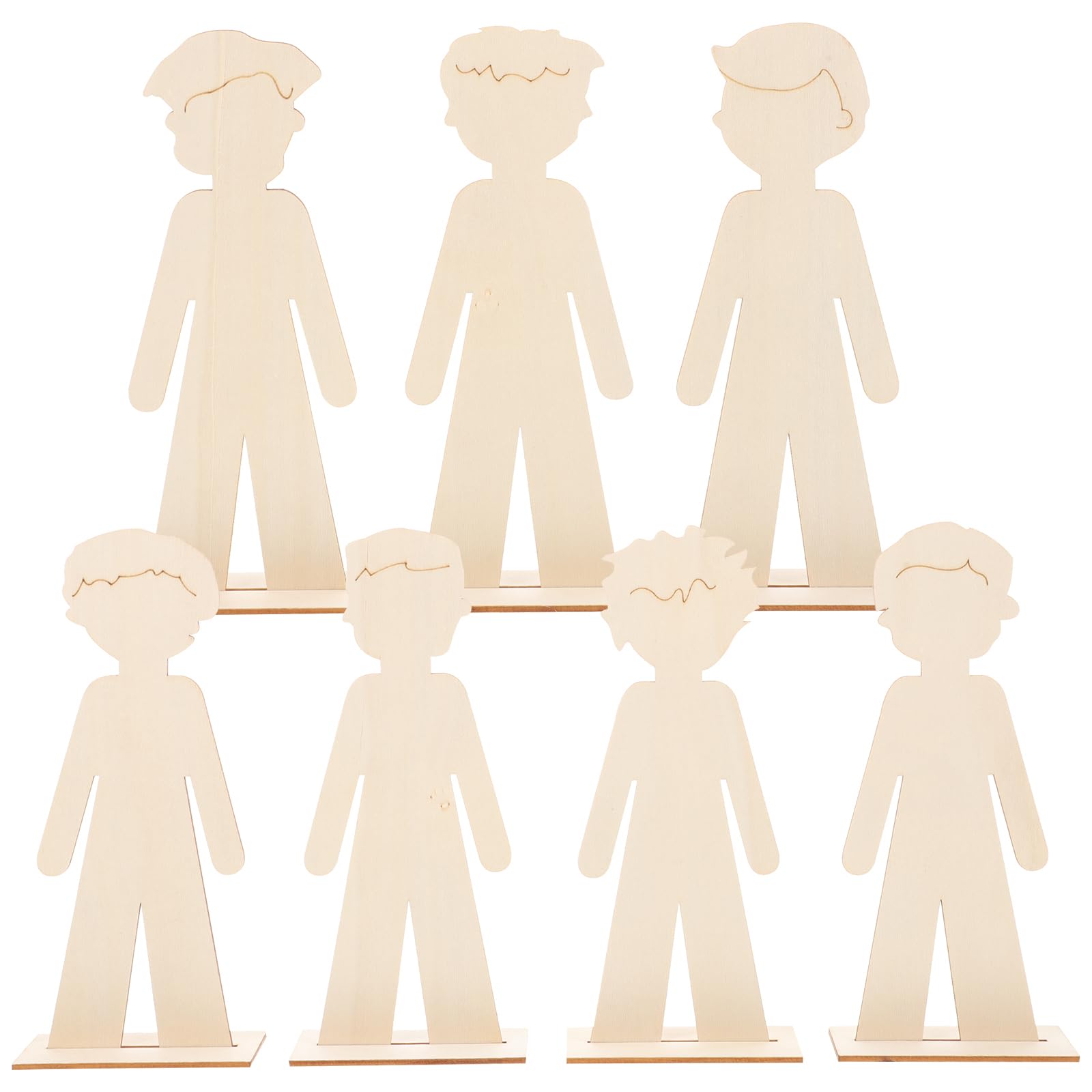 Amazon.com: NUOBESTY Wooden People Cutouts 20pcs Unfinished People ...