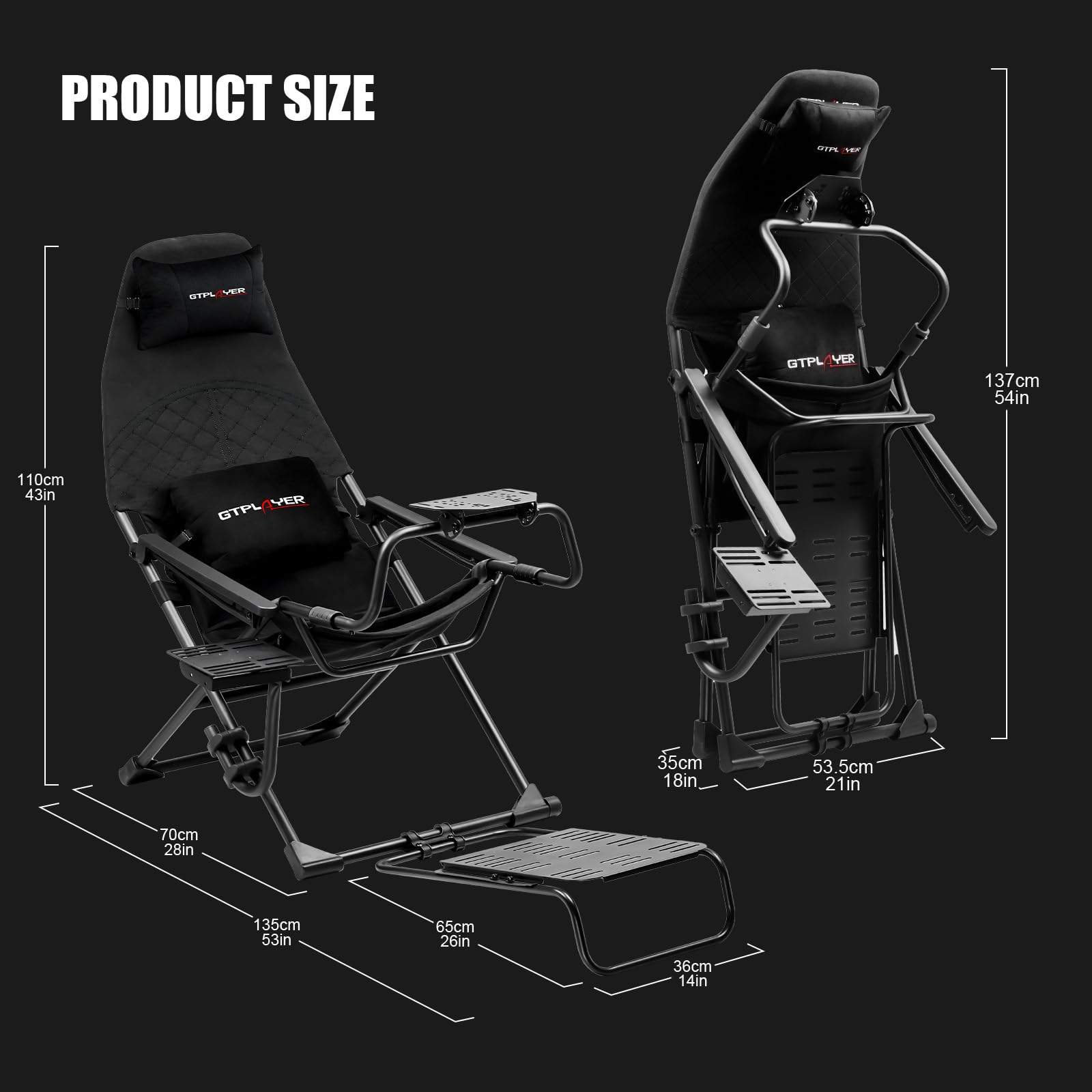 Snapklik.com : GTPLAYER Sim Racing Cockpit Foldable & Adjustable Gaming ...