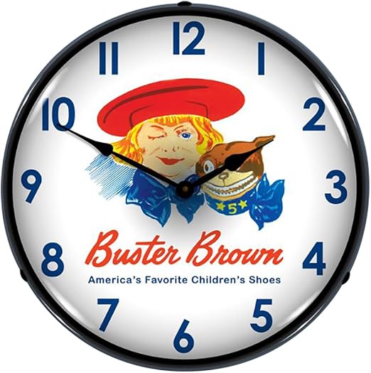 Amazon.com: Buster Brown Lighted Wall Clock : Home & Kitchen