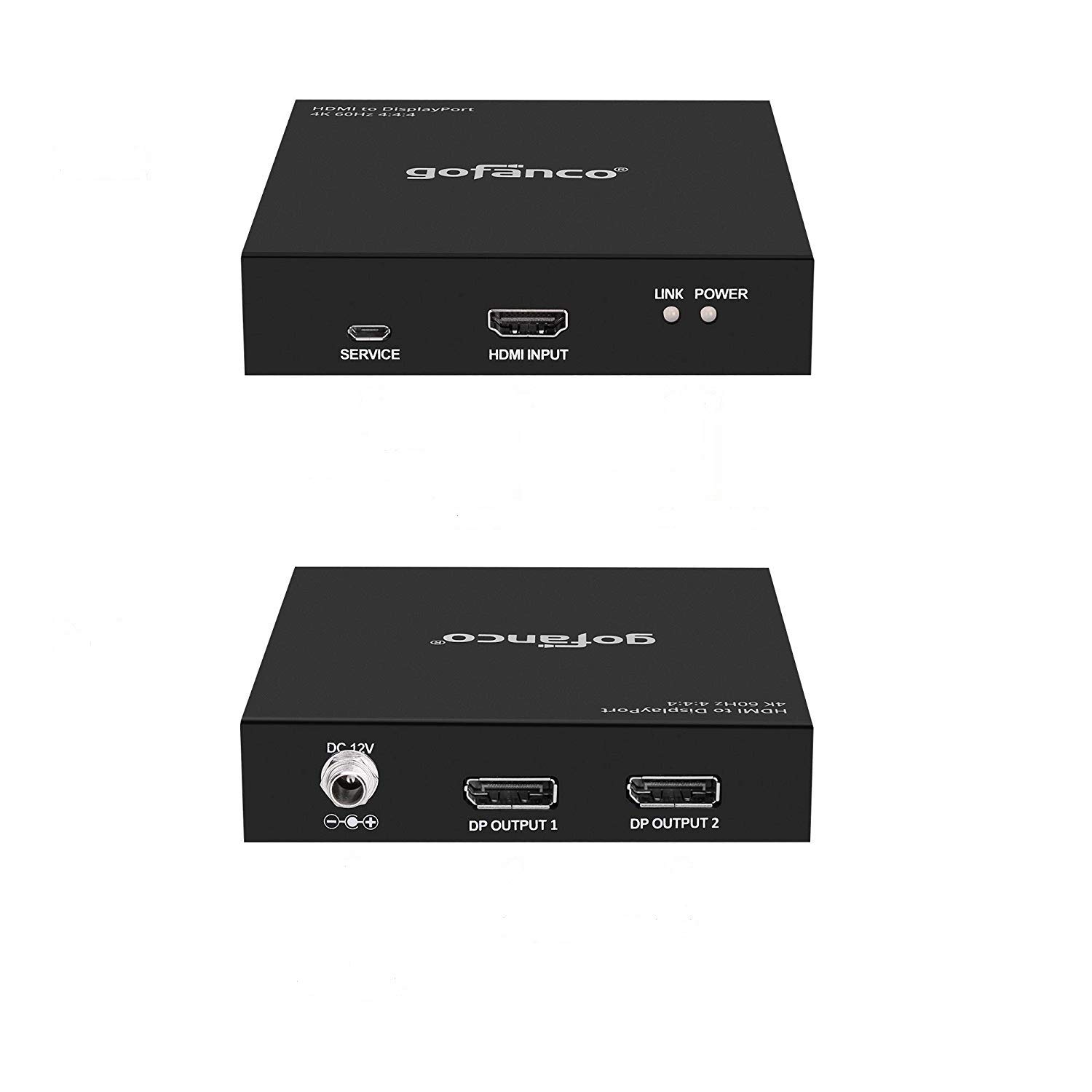 gofanco Prophecy 1x2 HDMI 2.0 to 2 Port DisplayPort 1.2 Splitter ...