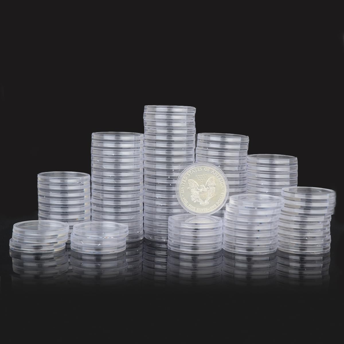 Amazon.com : PINGEUI 300 Piece 40 mm Clear Coin Holder Capsules, Round ...