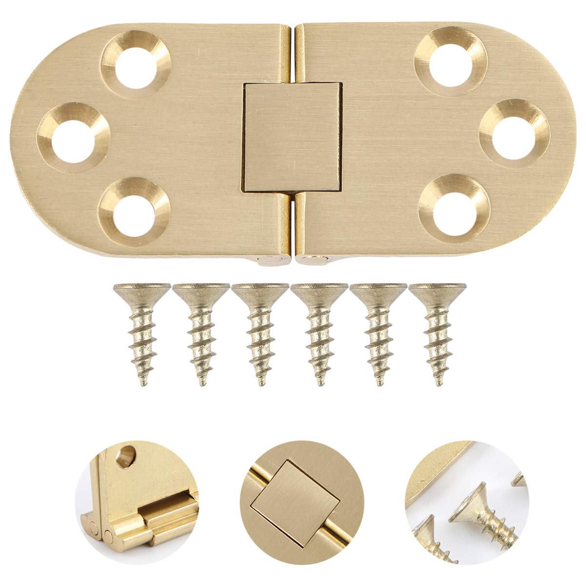 Buy Doitool Brass Hinges, 1PC Flip Top Hinge with Screws, Drop Front ...