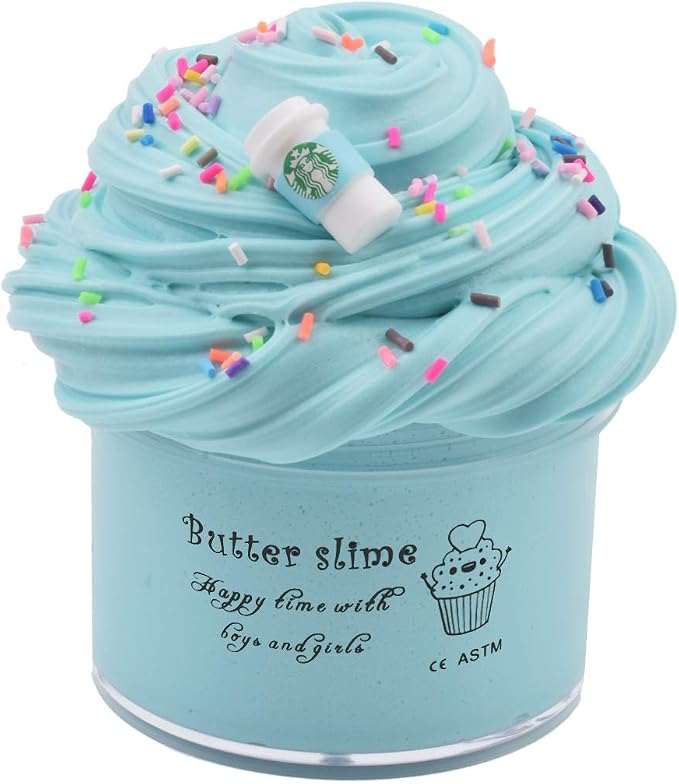 Amazon.com: Blue Latte Butter Slime,Coffe Cup Scented Slime,Strechy Non ...