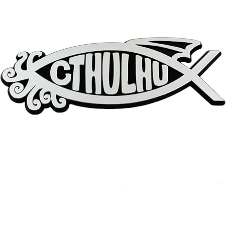 Amazon.com: Satan Fish Plastic Auto Emblem - [Silver][5'' x 2 1/4 ...