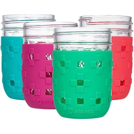 Amazon.com: JarJackets Silicone Mason Jar Sleeve - Fits 16oz (1 pint ...